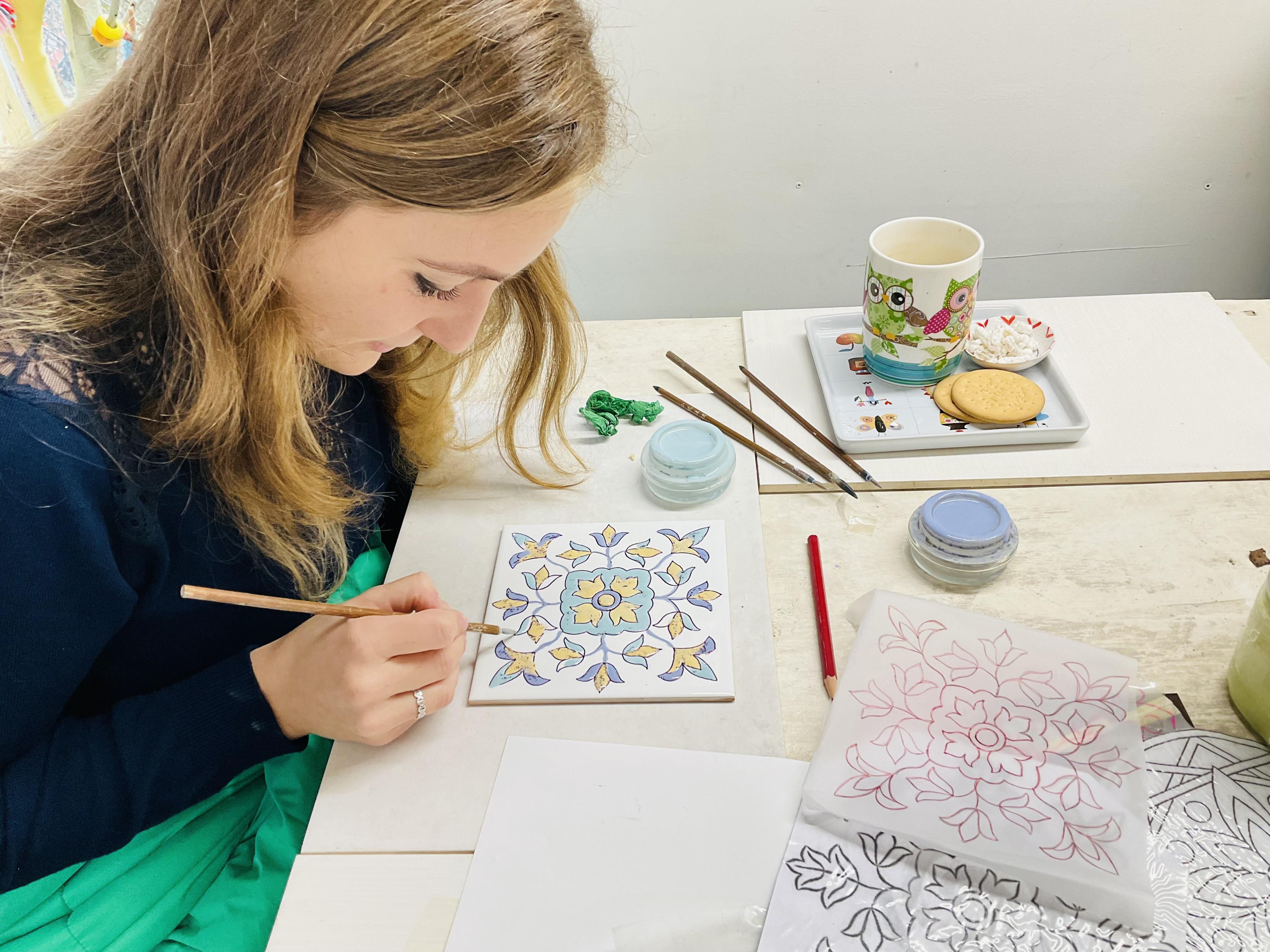 Design & decorate your unique tiles at a very creative ceramic workshop ...